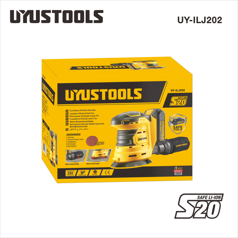 UYUSTOOL Cordless Orbital Sander 20V/125MM (UY-ILJ202 ) - ToolsNow.pk